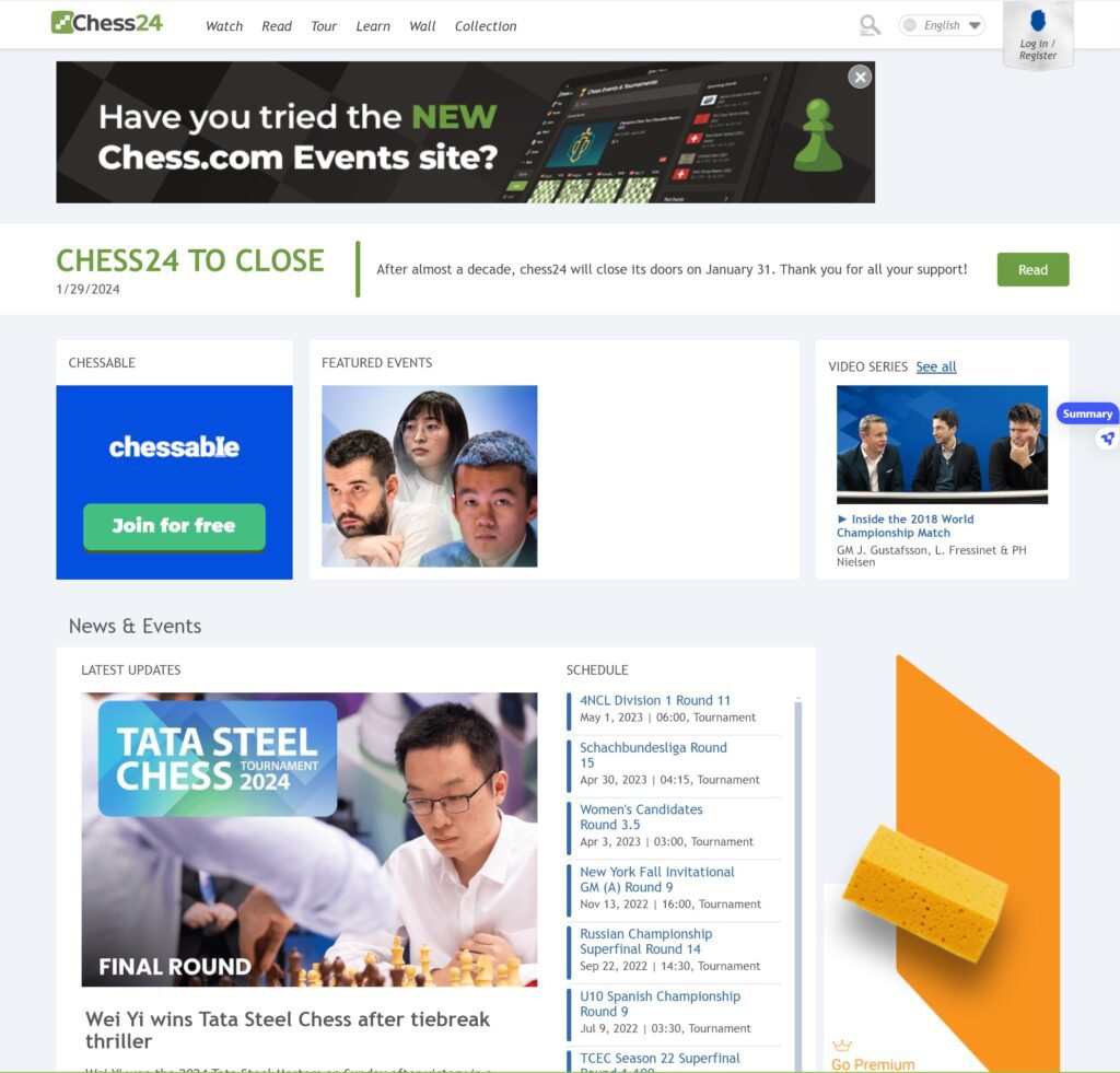 Chess24.com shuts down! - The Chess Drum